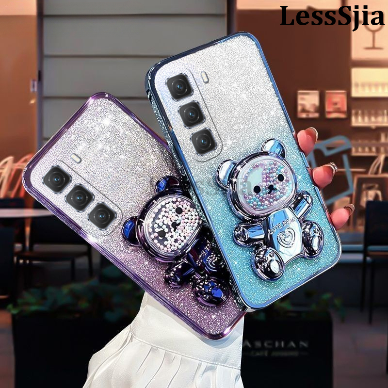 Phone cover infinix Hot 60i 60 Back case with Gradient 3D Bear Folding ...