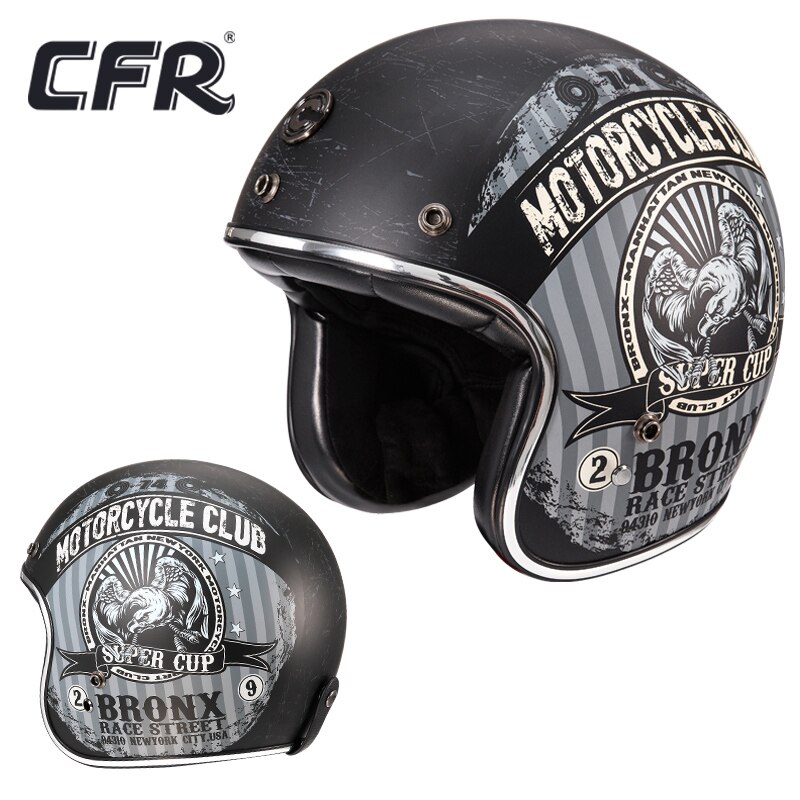 CFR Retro Motorcycle Helmet Men's Motorcycle Half Helmet Motorbike ...