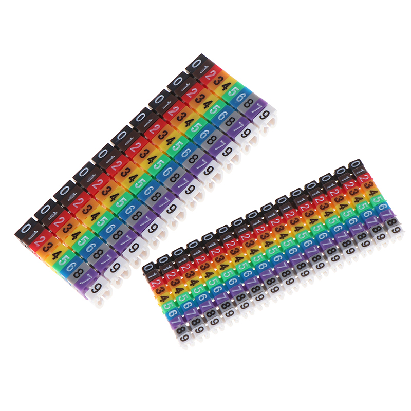 Cable Markers Colourful C-Type Marker Number Tag Label For Wire 1.5/2.5 ...