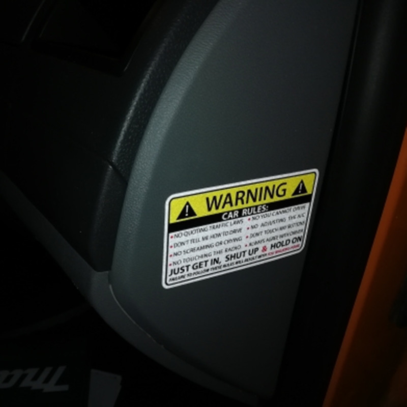 Car Safety Rules Decal Pvc Auto Sticker Car Sun Visor Dashboard Seat ...