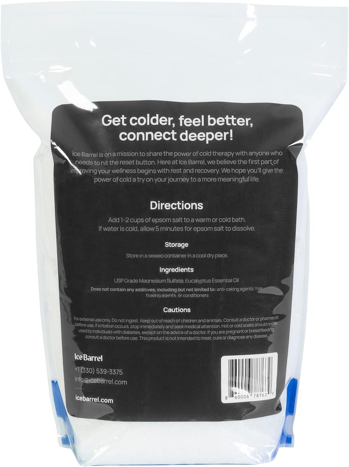 Epsom Salt with Eucalyptus Essential Oil by Ice Barrel (6 lb, Pack of 1 ...