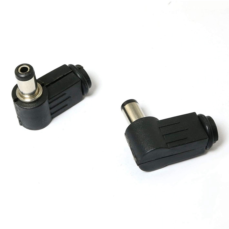 10PCS 90 Degree Right Angle DC Power Cable Male Plug Socket Soldering ...