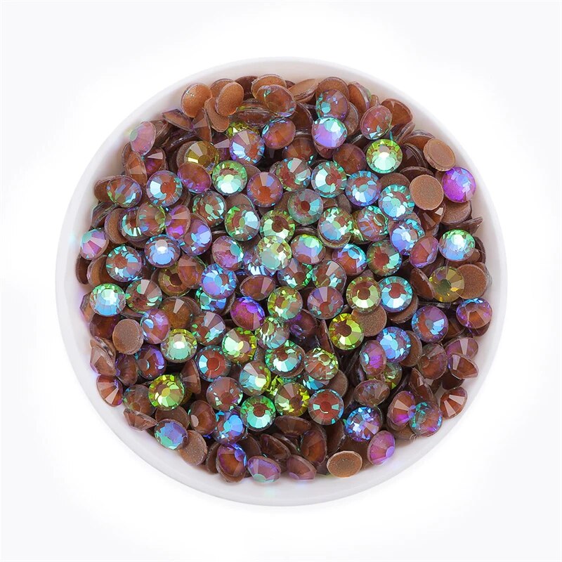 NEW Mocha Shimmer Coffee SS6-SS30 Glass Flatback Rhinestones Glitter ...
