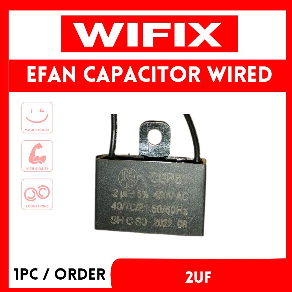 ELECTRIC FAN CAPACITOR CAPASITOR WIRED 1.2 uf , 1.5 uf , 2 uf with ...