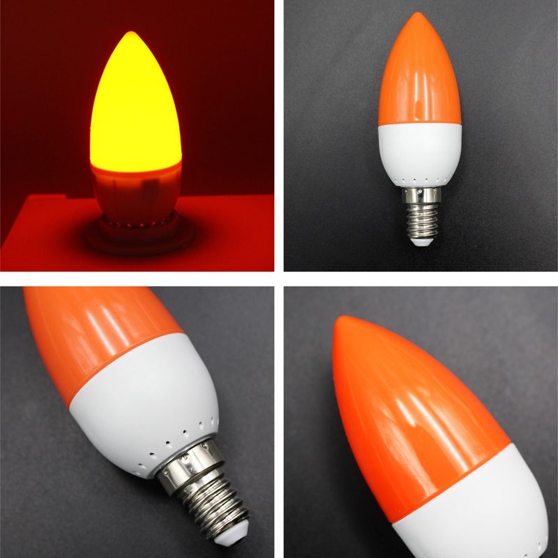 【TopazTrove】E14 LED color candle tip bulb color candle LED Edison Bulb ...