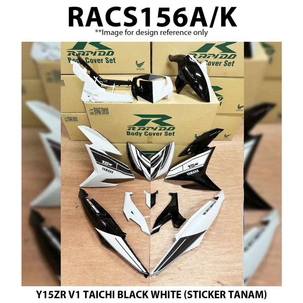 Cover Set Rapido Y15ZR V1 V2 Yamaha Taichi Black White Ysuku Accessories Motor Y15 Coverset ...