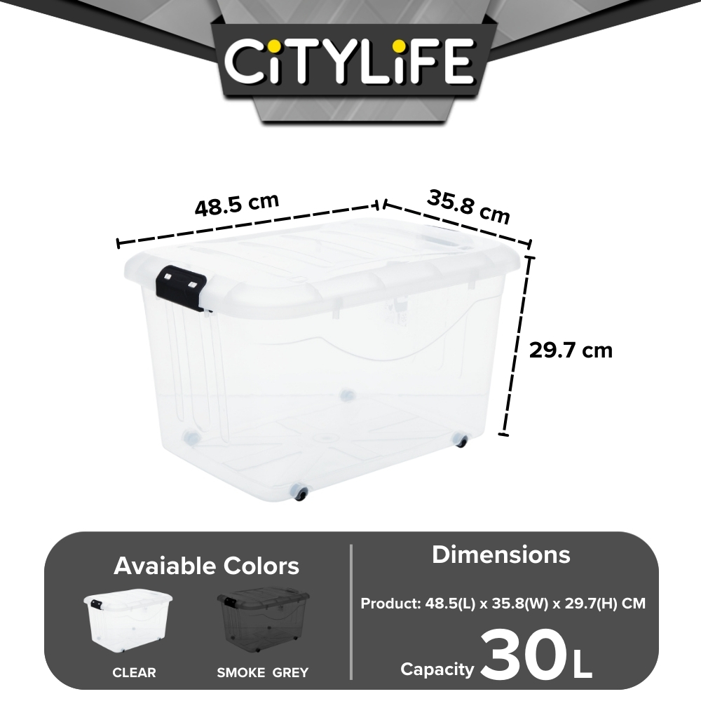 Citylife 30L Large Capacity Stackable Box Storage Container Box With ...