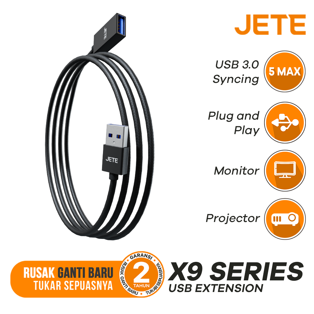 USB Extension 3.0 Kabel JETE X9 Original - Garansi 2 Tahun | Lazada ...