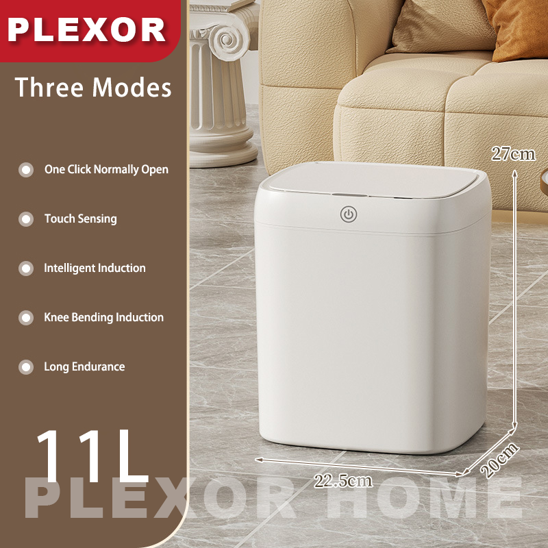 Plexor Automatic Touchless Trash Can with Soft-close Lid, 11L/13L ...