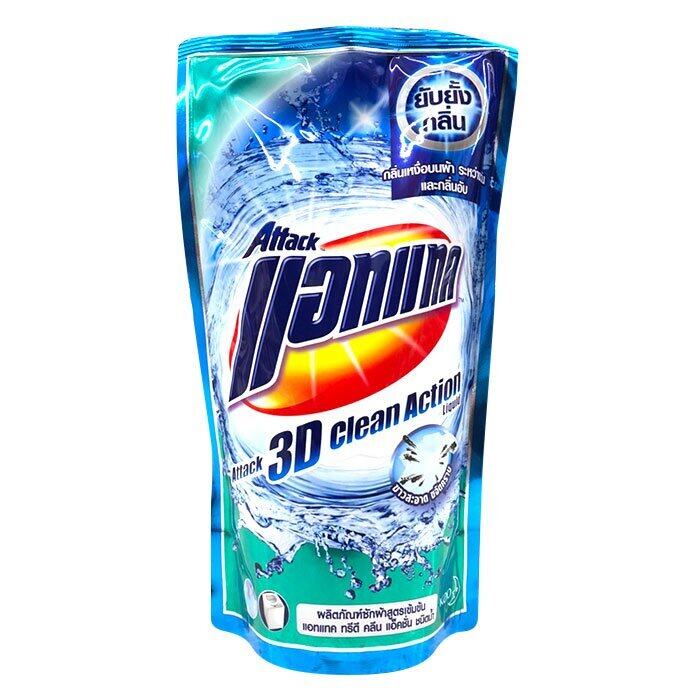 แอทแทค Attack 3D Clean Action น้ำยาซักผ้า สูตรเข้มข้นยับยั้งกลิ่น 770 ...