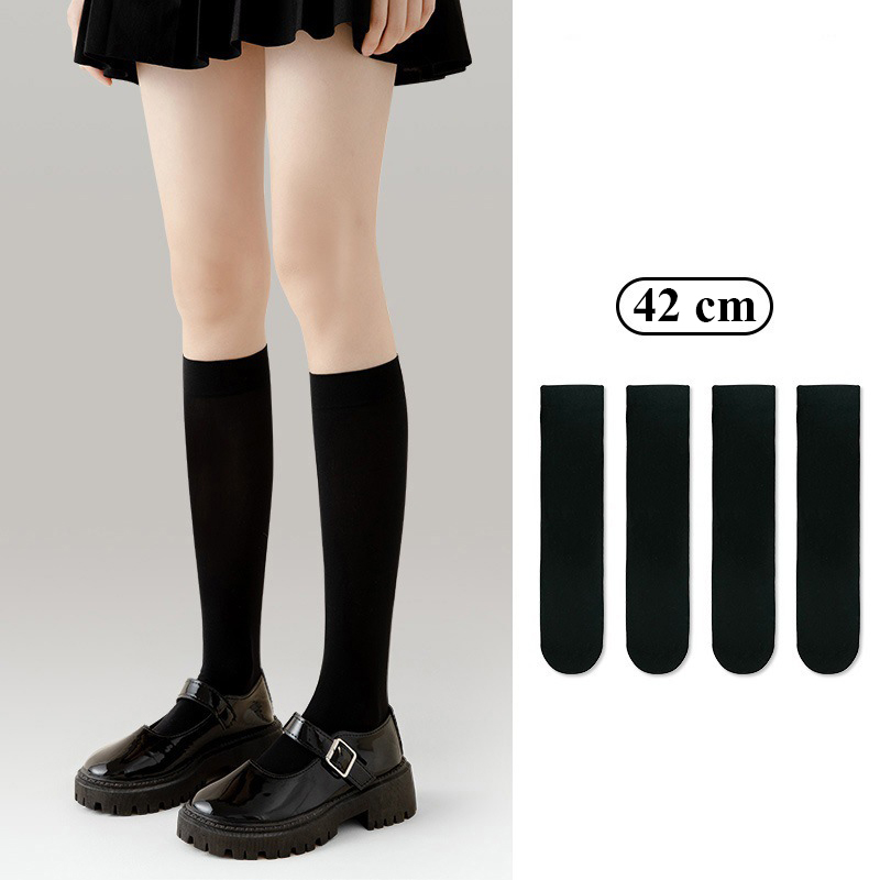 LOYO JK Over Knee Socks Women Basic Classic Versatile Black White ...