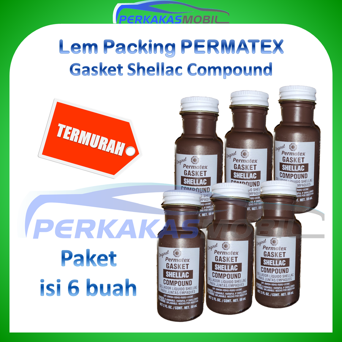6 buah 6pcs Permatex Lem Perekat paking atau lem packing Mesin atau ...