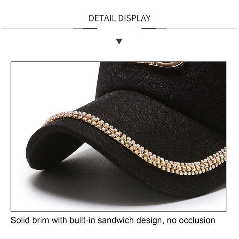 Letter D Baseball Cap rhinestone trend cotton bling Cap snapback hip ...