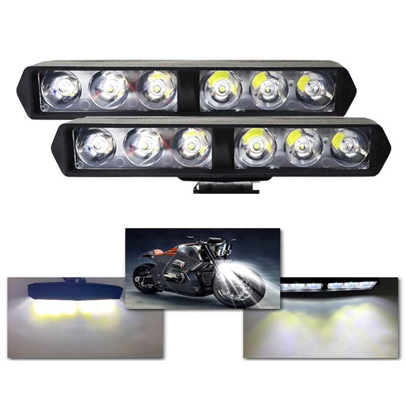 Motorcycle Flash 6LED Headlight SpotLights Auxiliary High Brightness ...