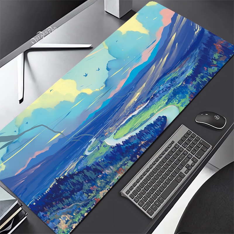 900X400 Blue Clouds Sky Large Writing Desk Mats Beautiful Sky Scenery ...