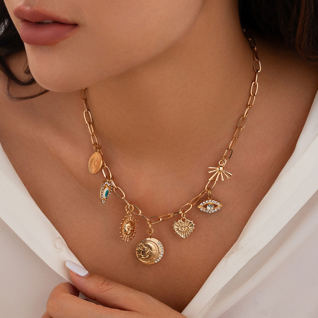 Bohemian Ocean Mermaid Shell Niche Charm Necklaces for Women Gold Metal ...