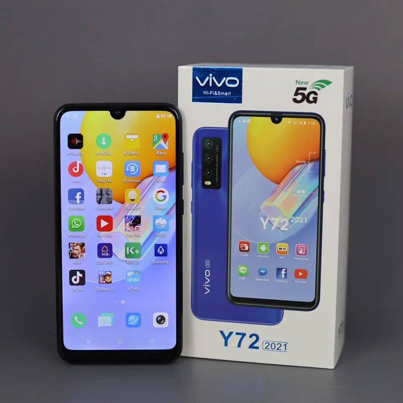 โทรศัพท์ vivo Y72 มือถือราคาถูก 2021 (แรม8 256GB) รับประกัน 1 ปี จอหยด ...