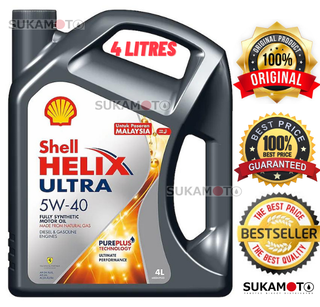 SHELL HELIX ULTRA 5W-40 / HX7 10W-40 / HX5 15W-40 Fully Synthetic / Semi-Synthetic / Mineral ...