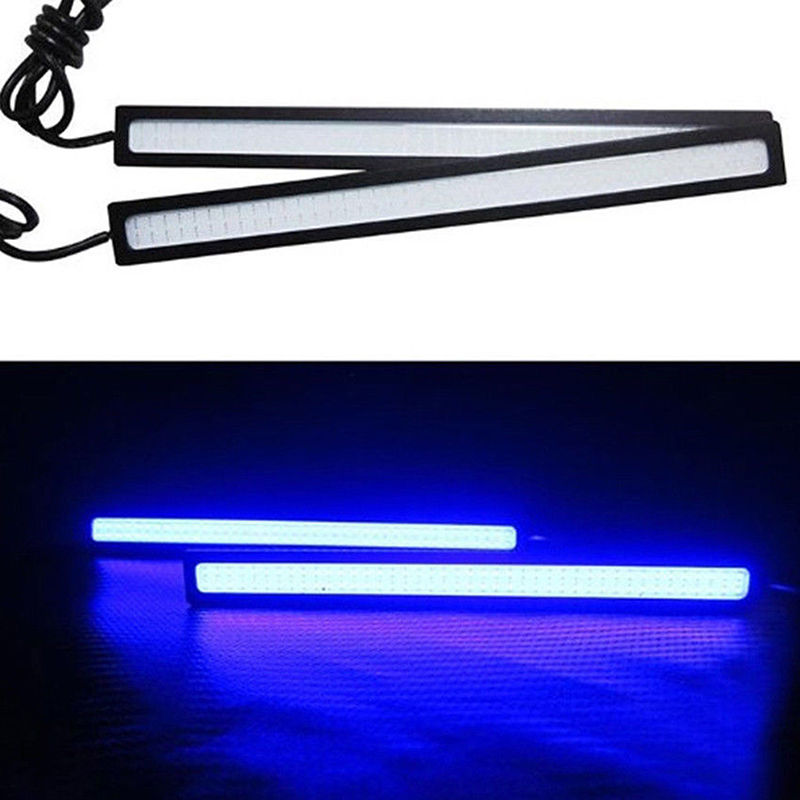 Blue Super Bright Car COB LED Lights DRL Fog Driving Lamp Waterproof DC ...