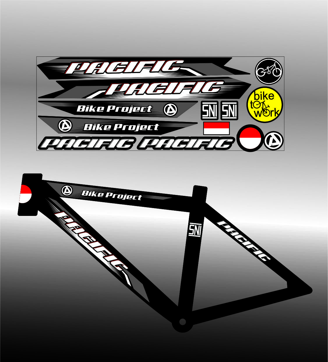 RACING LIS MOTIF STRIPING BIKE PASIPIC VARIASI SEPEDAH / STICKER MOTIF ...