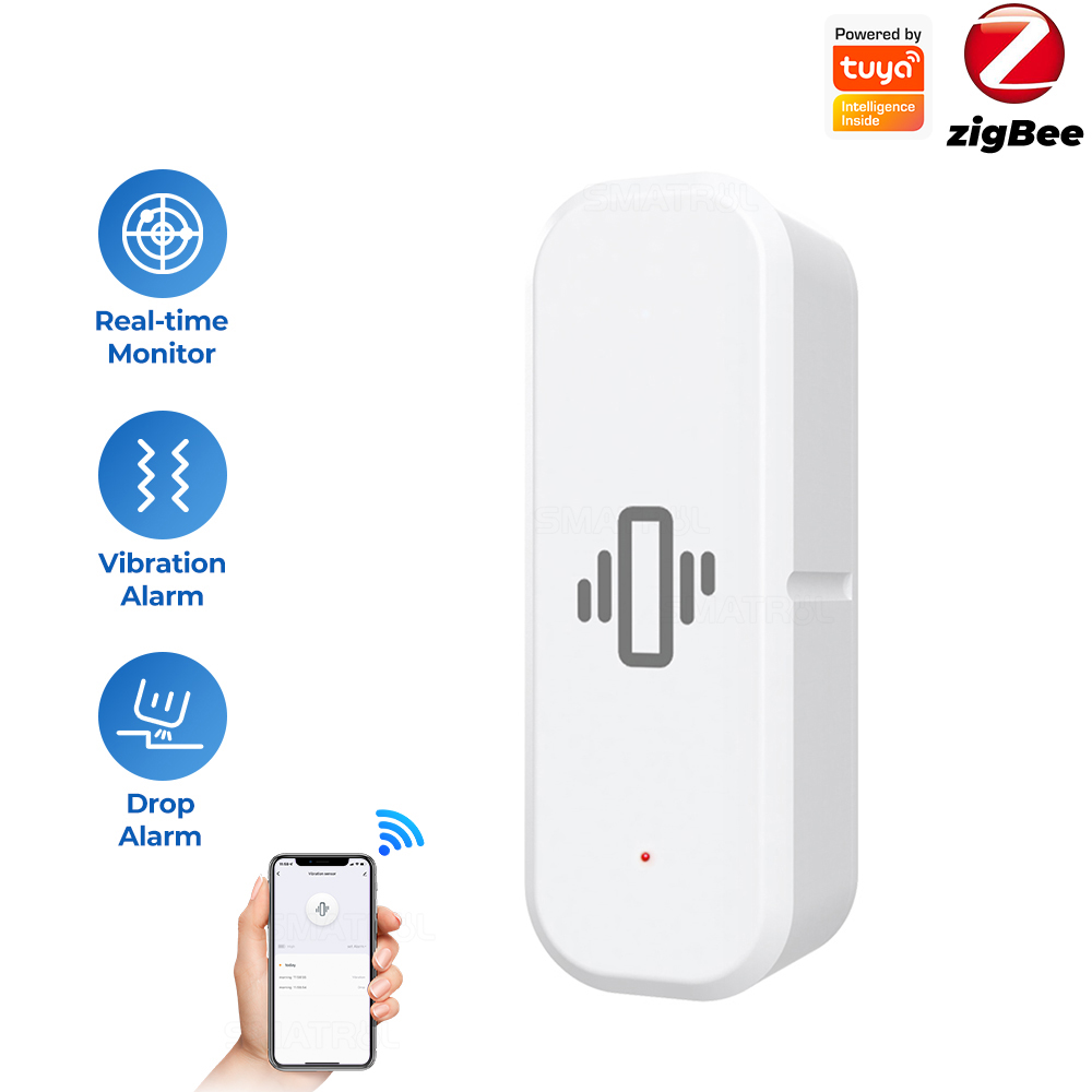 SMATRUL Zigbee Smart Vibration Sensor Detection Tuya Smart Life APP ...