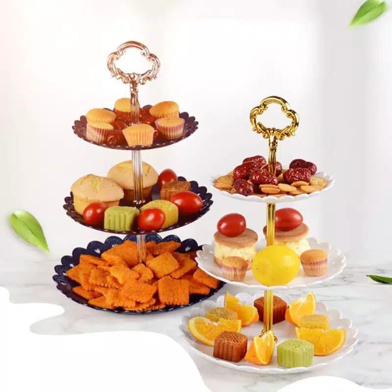 Stand Cupcake / Piring / Tatakan Kue 3 Susun | Lazada Indonesia