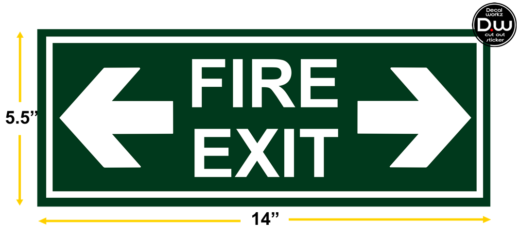 Reflective Fire Exit Sign Dual Arrow Reflectorize Honeycomb vinyl ...