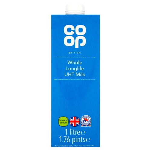 CO-OP Whole Longlife UHT Milk นมยูเอชที โคออบ โฮลด์ ลองไลฟ์ 1ลิตร ...
