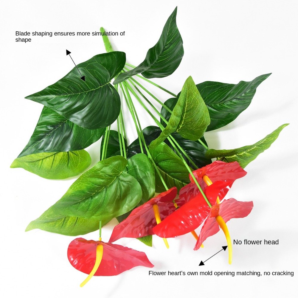 Artificial Plants 35/50CM Artificial Red Palm Plastic Big Herb Plant ...