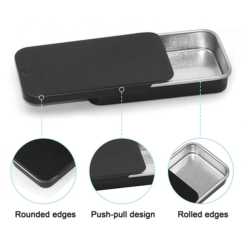 Tinplate Box Slide Lid Push Pull Box Drawer Balm Box Portable Box Mini ...