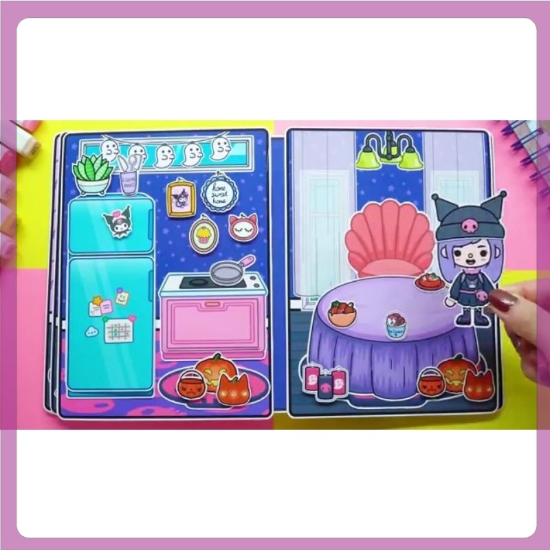 Toca Boca Kuromi House Mainan Edukasi Paper Book Paper Doll Toca Edisi ...