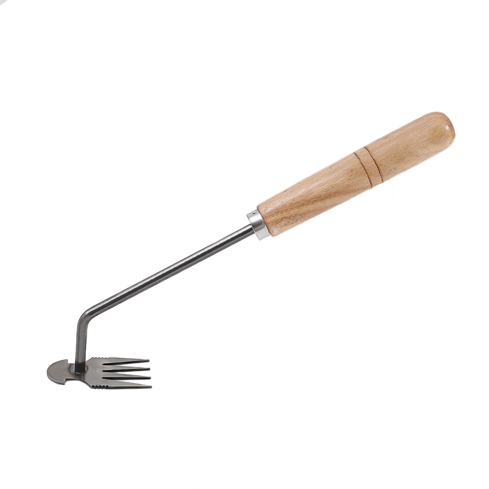 Garden Hand Rake Tool with Wooden Handle Garden Rake Cultivator Dual ...