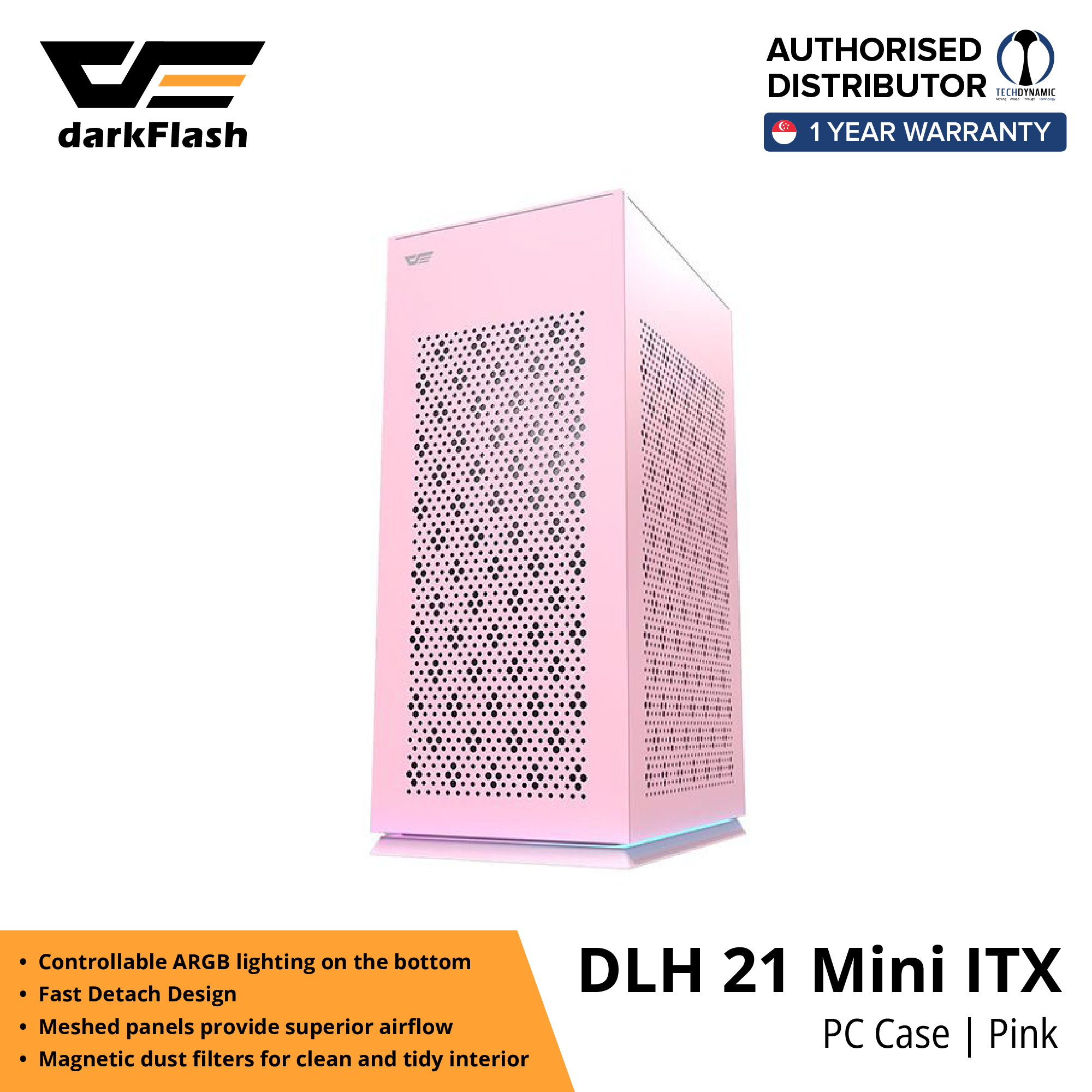darkFlash DLH21 Mini-ITX PC Case [3 Color Options] | Lazada Singapore