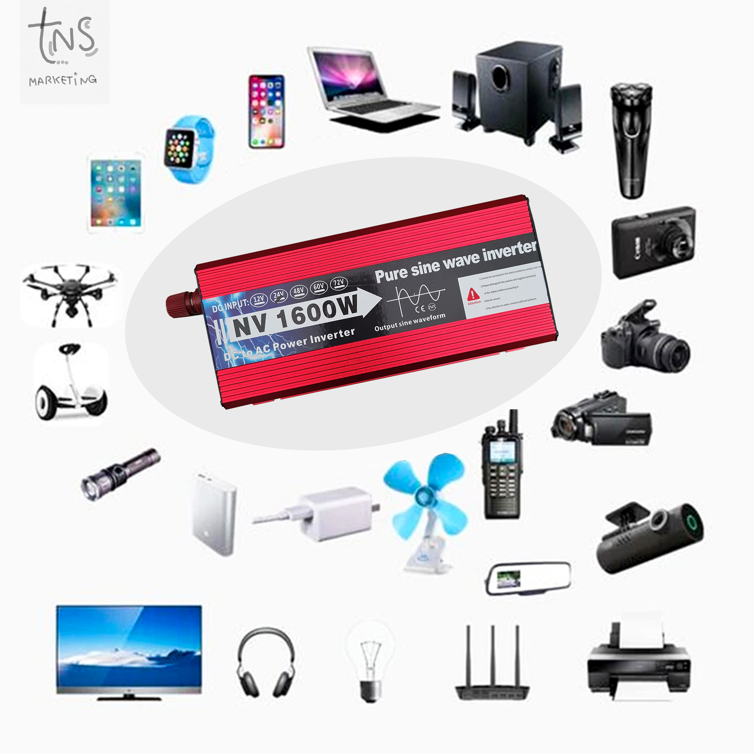 อินเวอเตอร์ : Inverter DA and CJ 1600W 3500W Pure Sine Wave DC 12V 24V ...