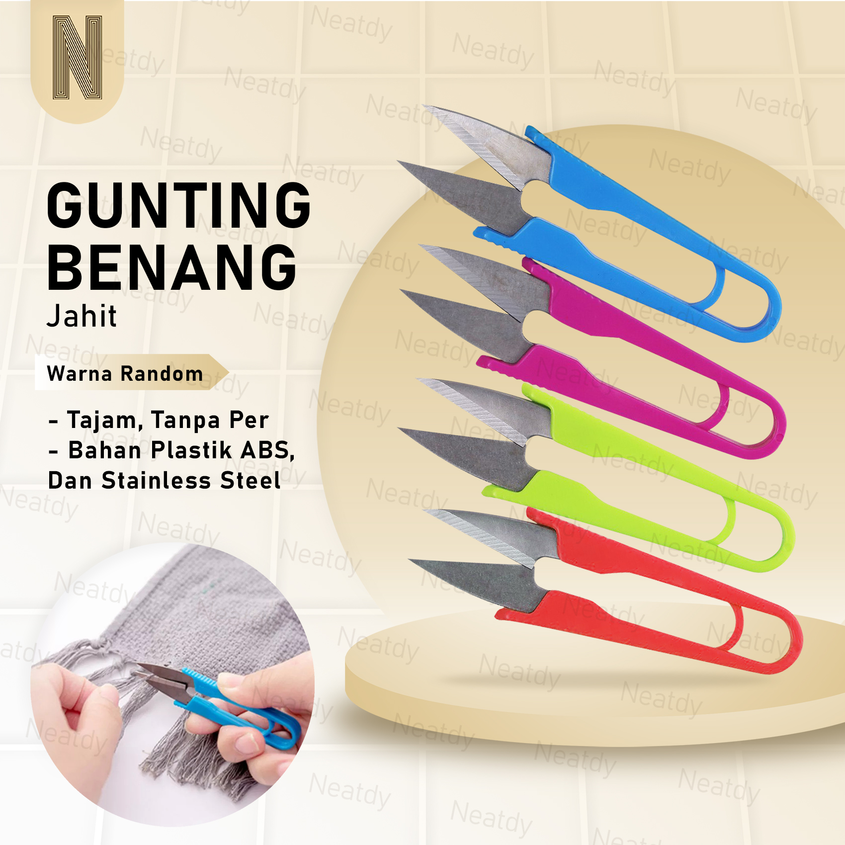 Gunting Benang Jahit Alat Pisau Pemotong Potong Kain Cekris Menjahit ...