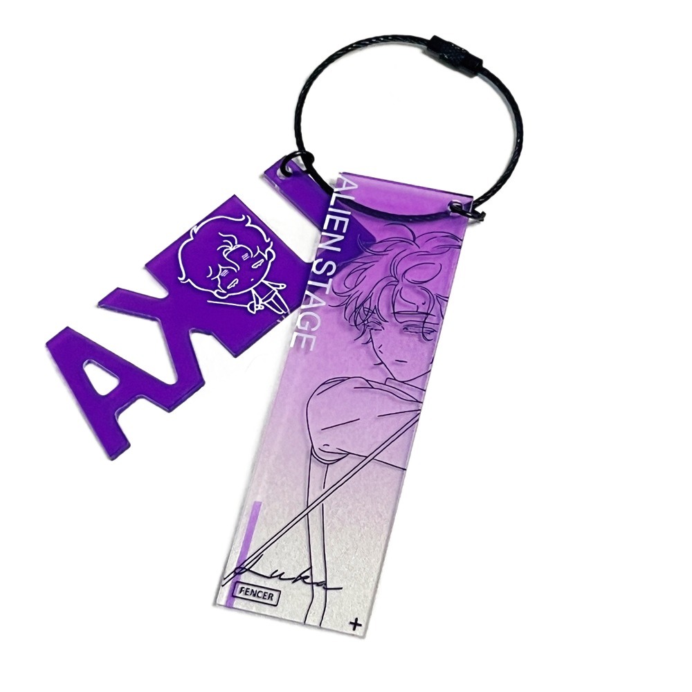 Cute Acrylic Alien Stage Keychain Cartoon Anime Keyring Cosplay ...