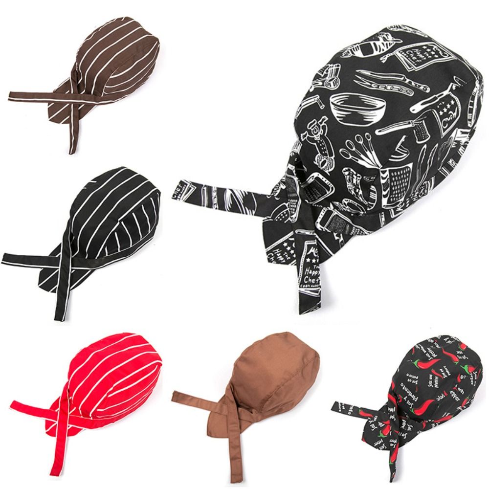 Work Hat Breathable Chef Hat Cotton Mesh Cooking Hat Adjustable Black ...