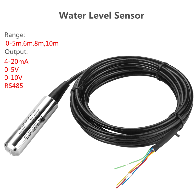4-20mA 0-5V 0-10V Liquid Level Sensor Transmitter Water Tank Pressure ...