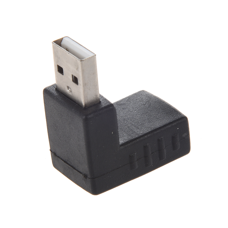 Black Right Angle USB 2.0 Type A Male to Female Adapter Connector ...