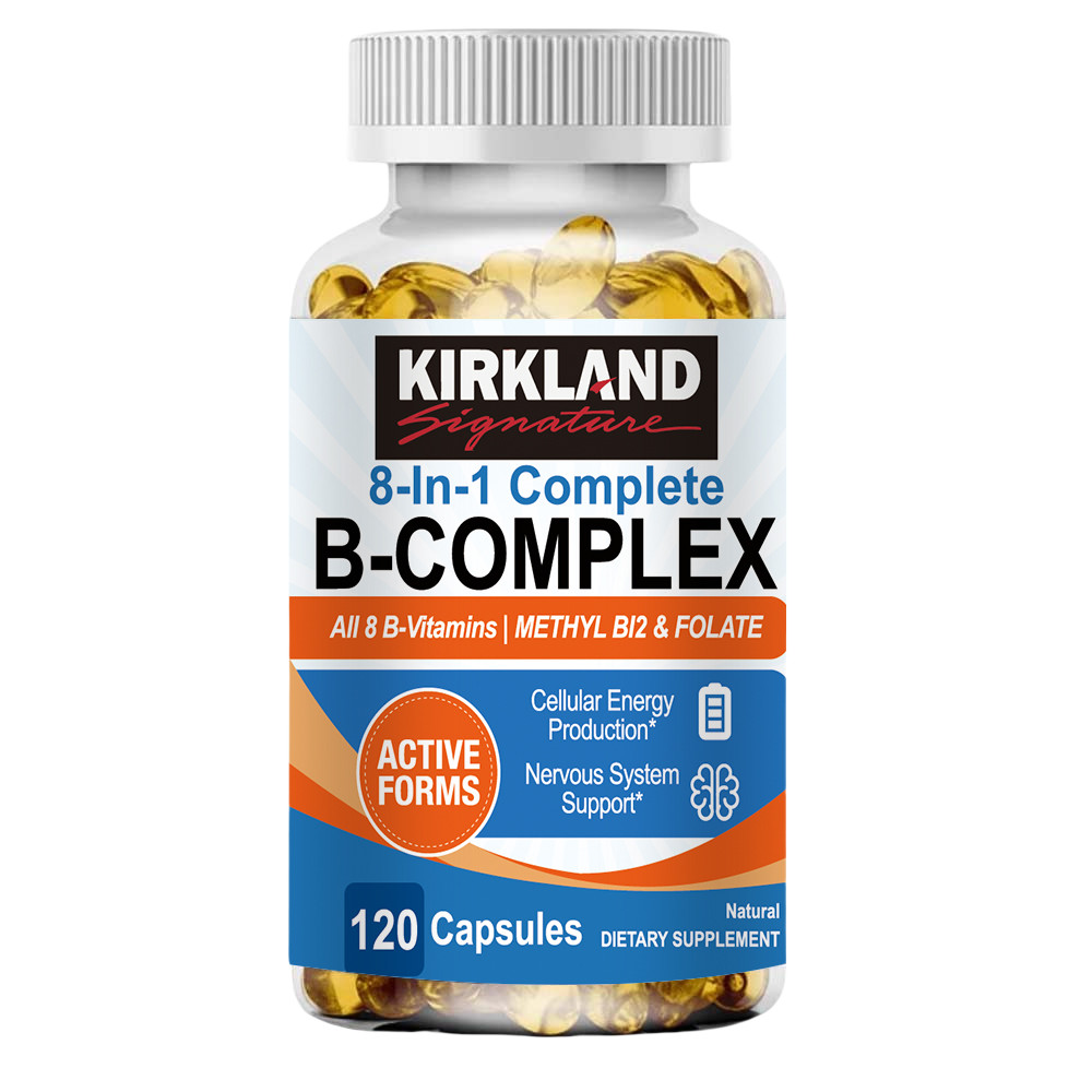 KIRKLAND 8-in-1 Vitamin B Complex for Men and Women Supports The Nervous System & Energy ...