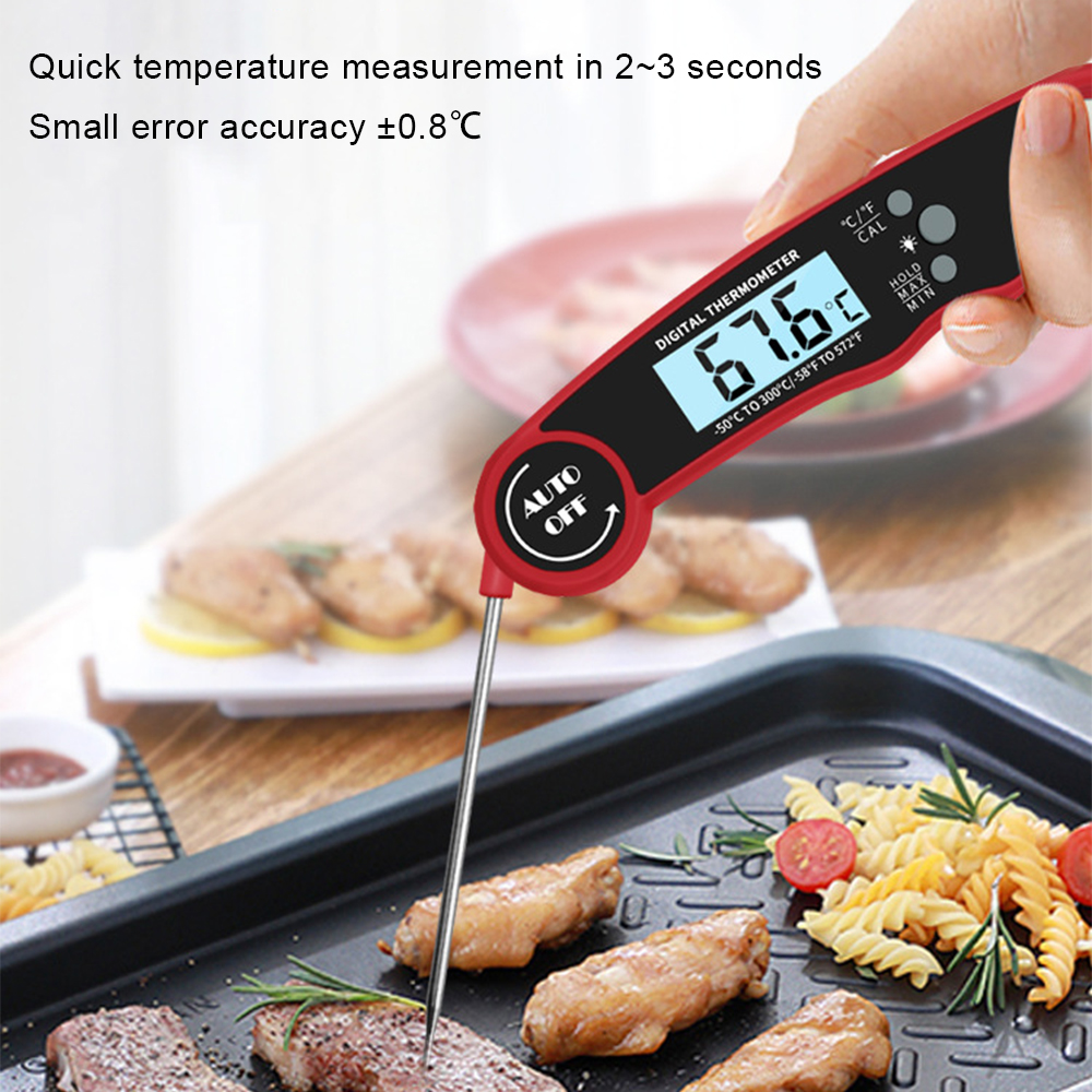 【High-quality】Digital Probe Thermometer Foldable Food Bbq Electronic ...