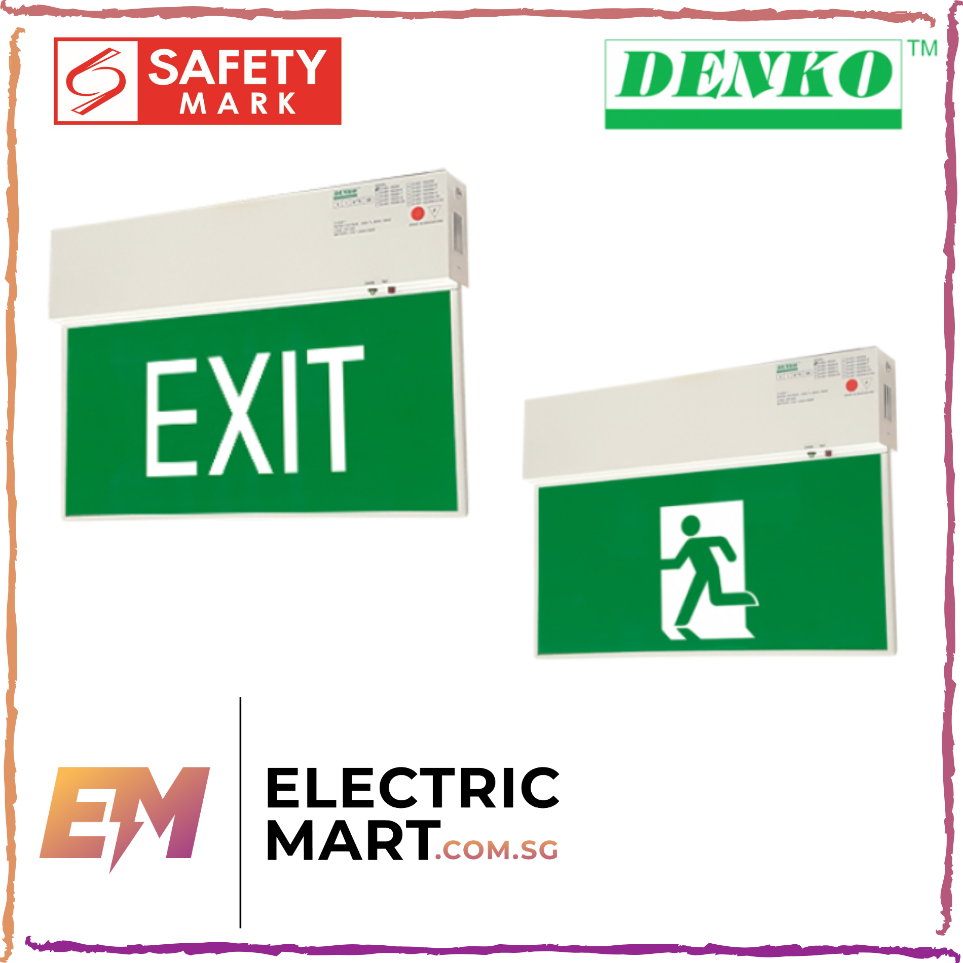 Denko Double side EmEx 1602M LED Slim Emergency Exit Light | Lazada ...