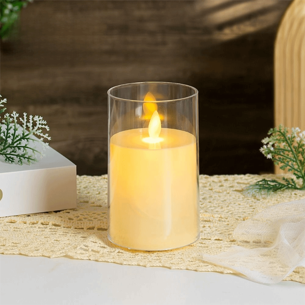 Romantic Rechargeable LED Flameless Candles Realistic Flickering with ...