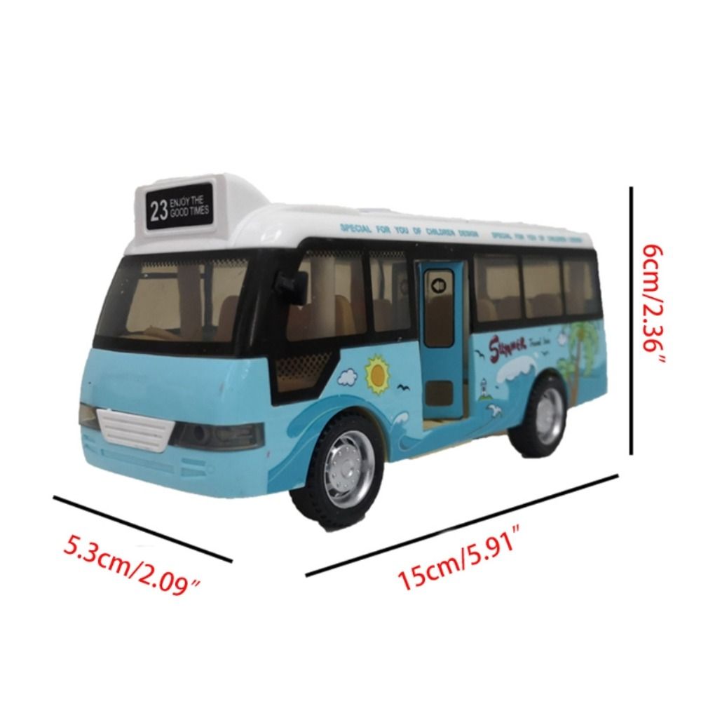 Educational Toys 4 Wheels Tour Bus Model ABS Alloy Simulate Car Model ...