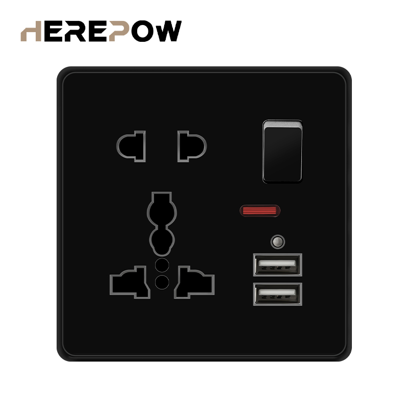 【TopazTrove】Herepow Wall Socket Power Socket With Dual USB Switch Smart ...