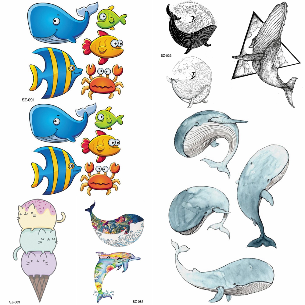 YURAN Cute Children Arm Tattoo Stickers Baby Hands Fish Temporary ...