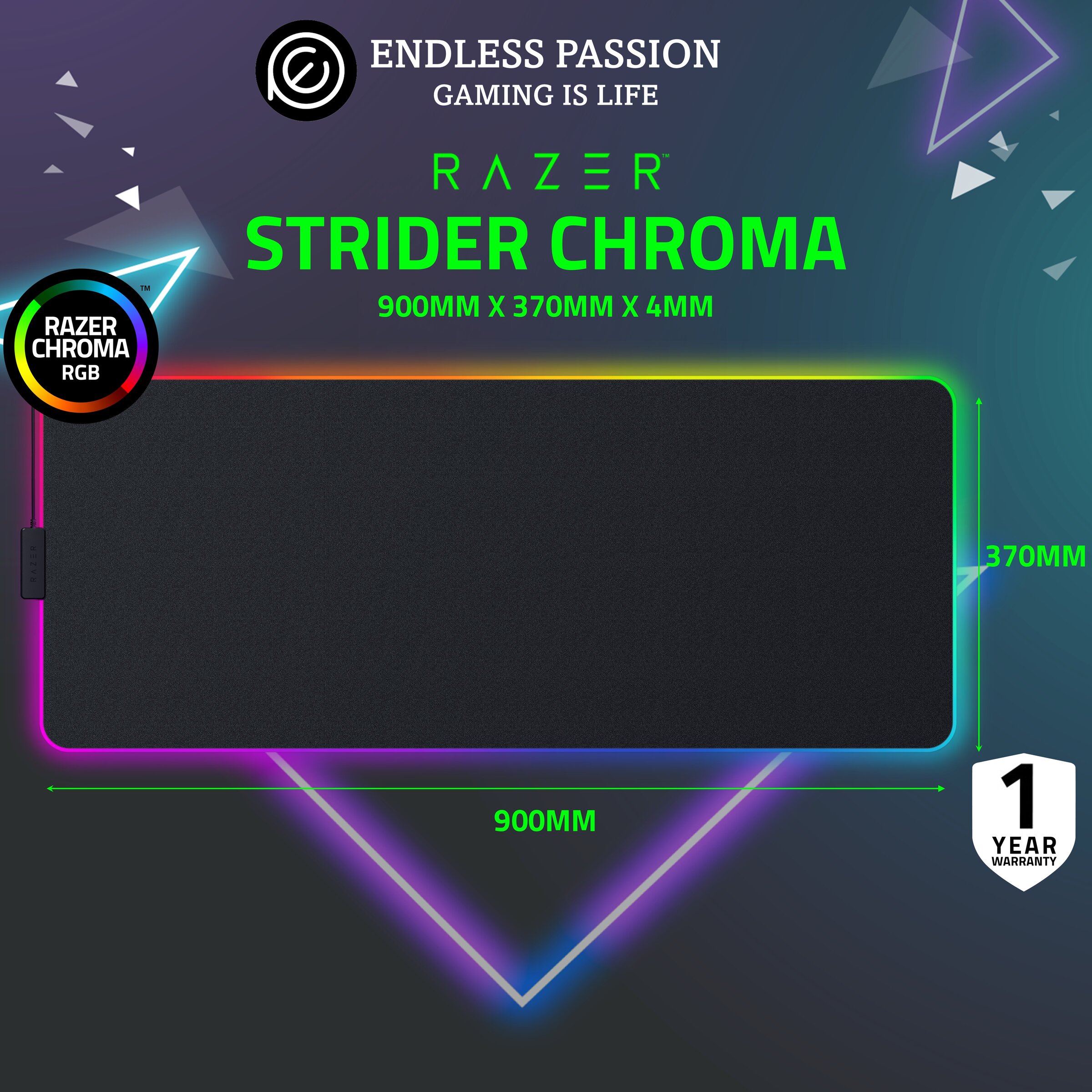 Razer Strider Chroma Hybrid Mouse Mat with Razer Chroma™ RGB | Lazada ...