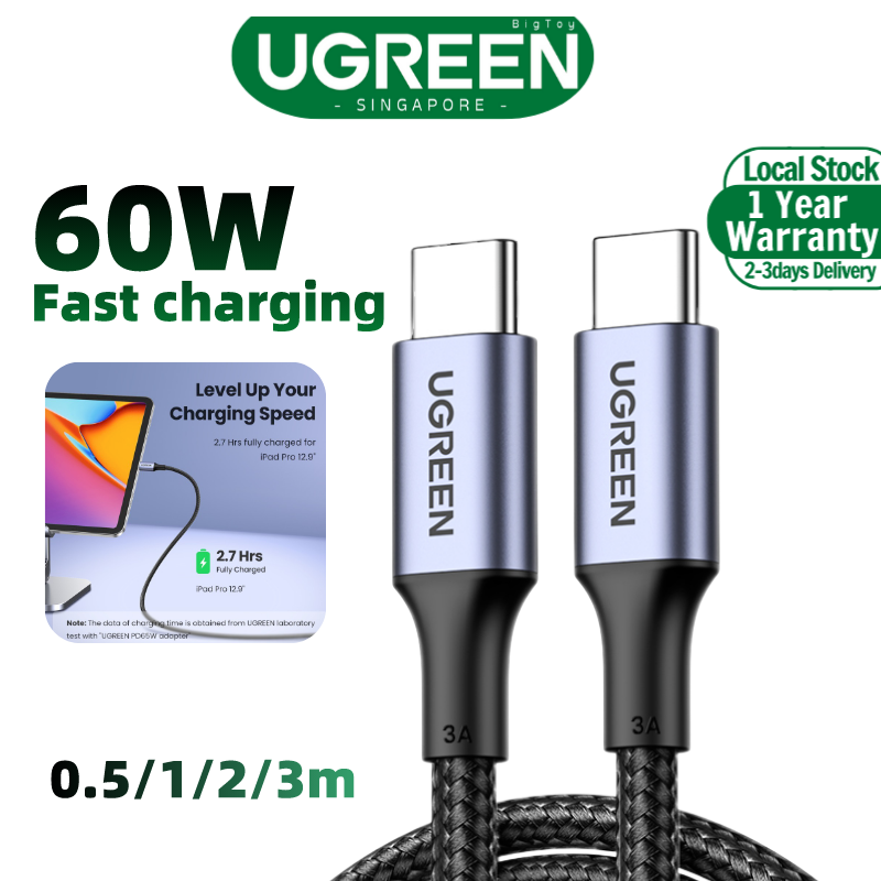 UGREEN 60W USB C Cable,USB Type C Cable USB-C Fast Charge Data Line USBC Type-C PD60W Phone ...