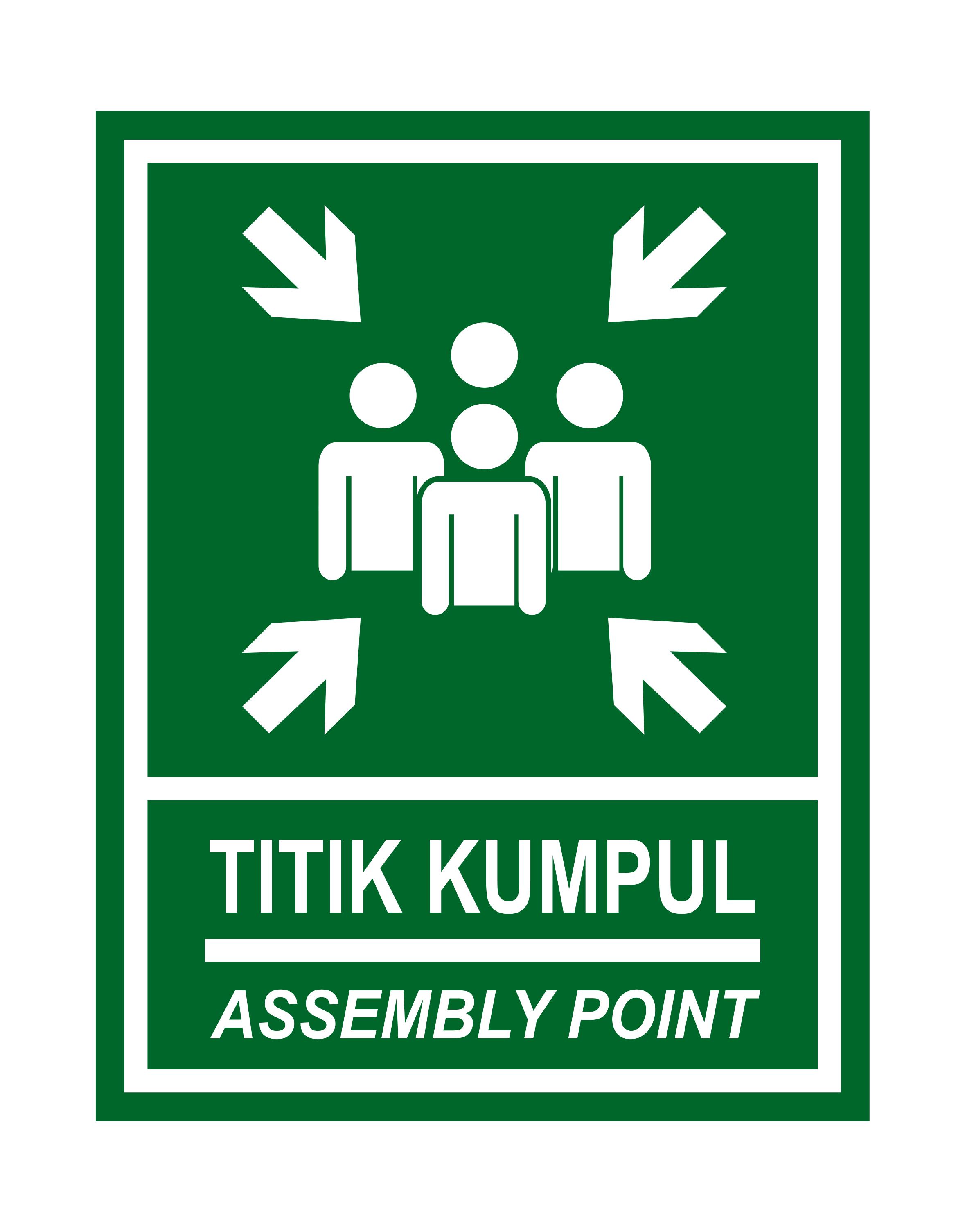 STIKER SIGN TITIK KUMPUL ASSEMBLY POINT STICKER LABEL K3 RAMBU 23x30CM ...