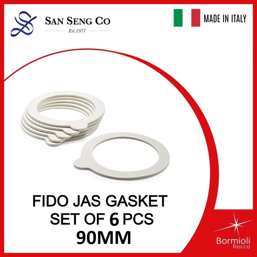 San Seng Bormioli Rocco Fido Jar Gasket Set of 6, 90MM (3 1/5 Inches ...